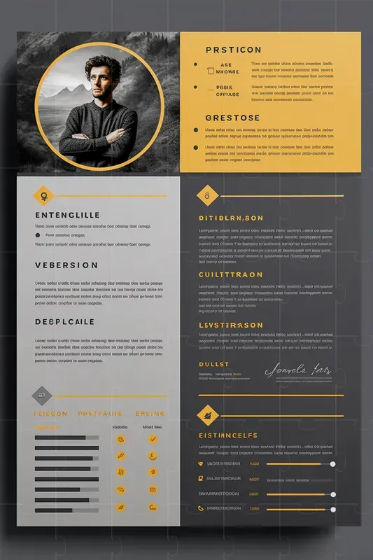 CV Professional Resume Style Templates Midjourney Prompt | PromptBase