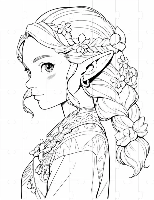 Portrait Manga Coloring Books Midjourney Prompt | PromptBase