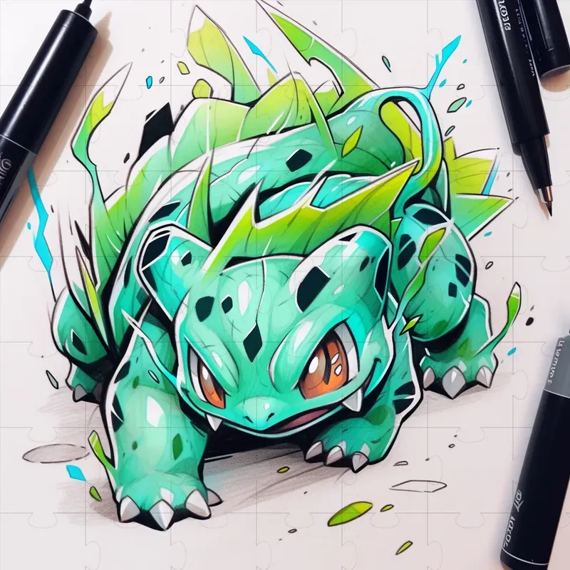 Pokemon Drawings With Markers Midjourney Prompt | PromptBase