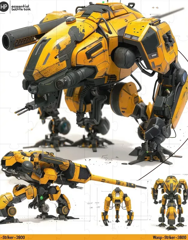 Concept Design Sheets Mecha Midjourney Prompt | PromptBase