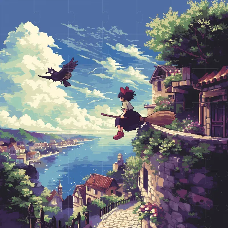 8bit Pixel Ghibli Scenes Midjourney Prompt | PromptBase