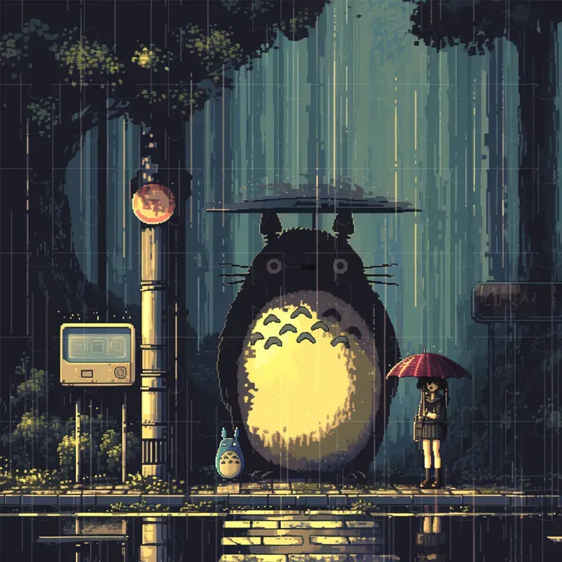 8bit Pixel Ghibli Scenes Midjourney Prompt | PromptBase