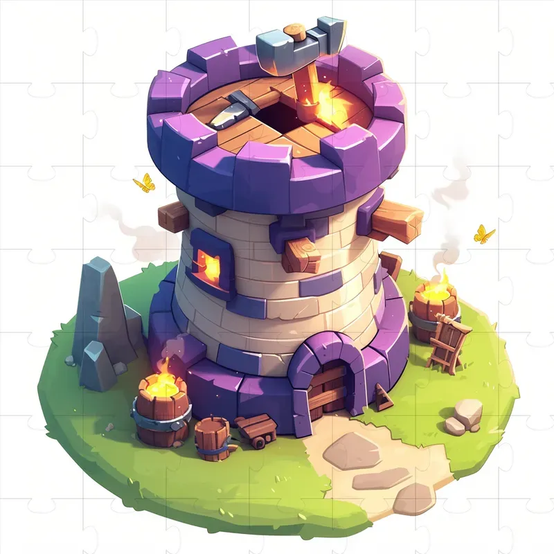 Clash Of Clan Like Build 3D Assets Midjourney Prompt | PromptBase
