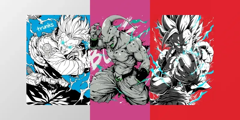 Black And White Dbz Line Art T Shirts Midjourney Prompt | PromptBase