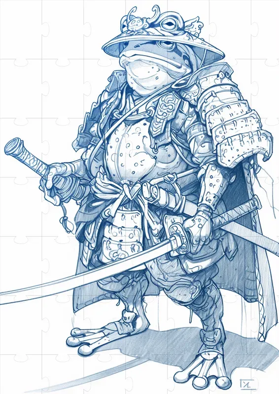 Anthropomorphic Animal Warrior Blue Pens Midjourney Prompt | PromptBase