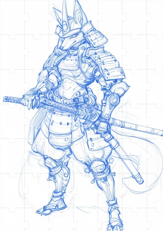 Anthropomorphic Animal Warrior Blue Pens Midjourney Prompt | PromptBase