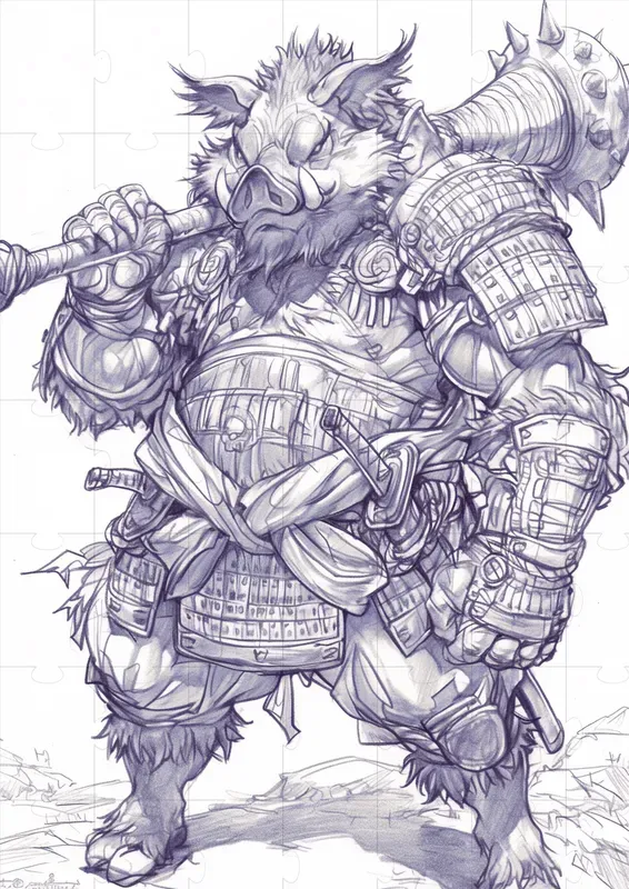 Anthropomorphic Animal Warrior Blue Pens Midjourney Prompt | PromptBase