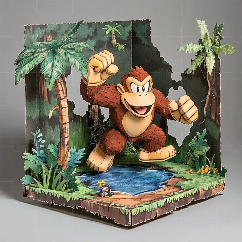 Super Smash Bros Paper Sculptures Midjourney Prompt | PromptBase