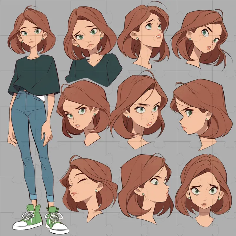 Pixar Style Character Sheets Midjourney Prompt | PromptBase