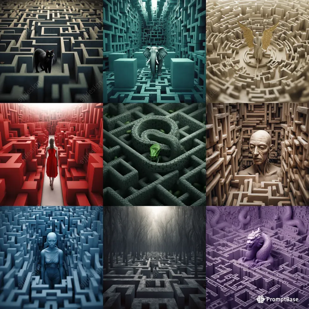 Maze Portraits Midjourney Prompt | PromptBase