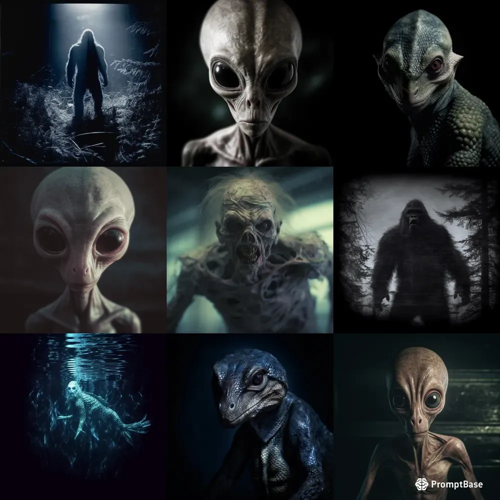 Monsters Aliens And Cryptids Midjourney Prompt | PromptBase