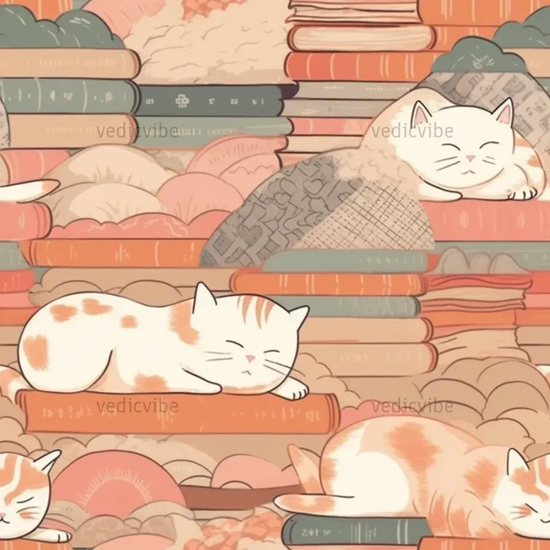 Kawaii Cute Cats Seamless Repeat Patterns Midjourney Prompt | PromptBase