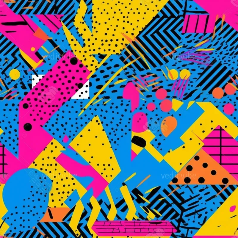 Bold 80s Geometric Patterns Midjourney Prompt | PromptBase