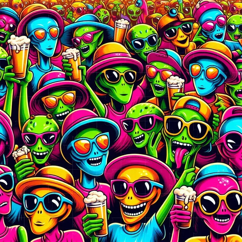 Colorful Crowds A Vibrant Cartoons DALL·E Prompt | PromptBase
