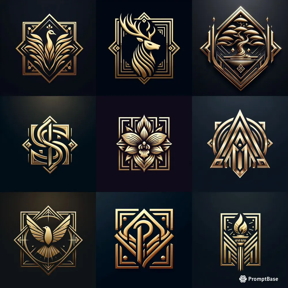 Luxury Art Deco Logo Designs DALL·E Prompt | PromptBase