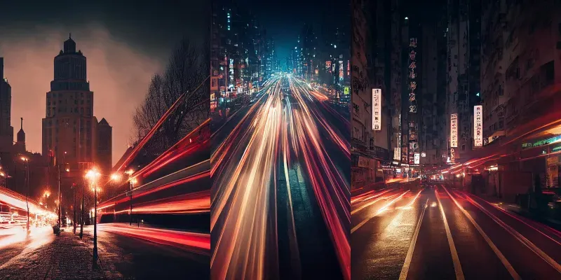 Realistic Street Long Exposure Shots Midjourney Prompt | PromptBase