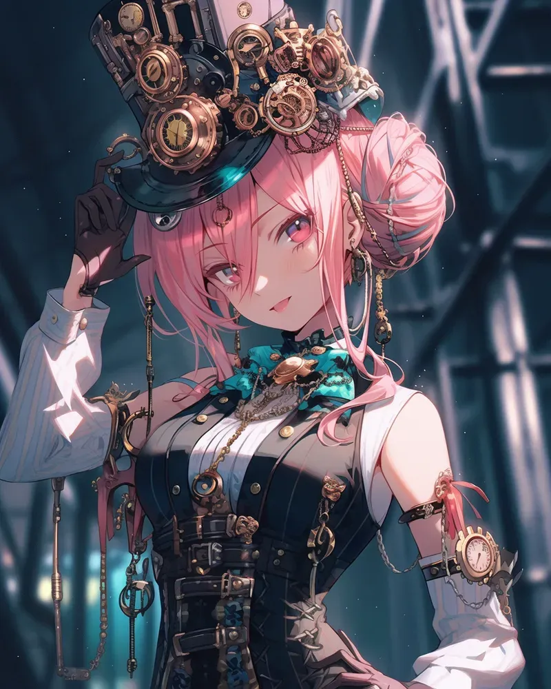 Steampunk Anime Characters Midjourney Prompt | PromptBase