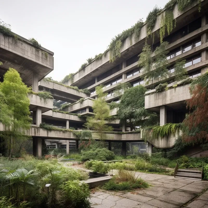 Eco Brutalist Architectures Midjourney Prompt | PromptBase