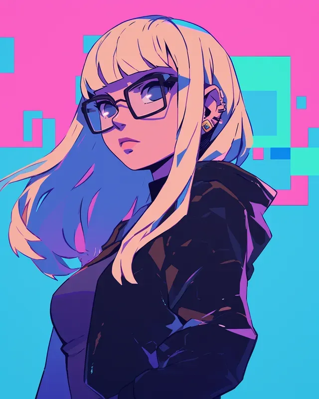 Vaporwave Anime Characters Midjourney Prompt | PromptBase