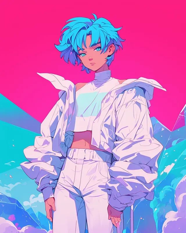 Vaporwave Anime Characters Midjourney Prompt | PromptBase