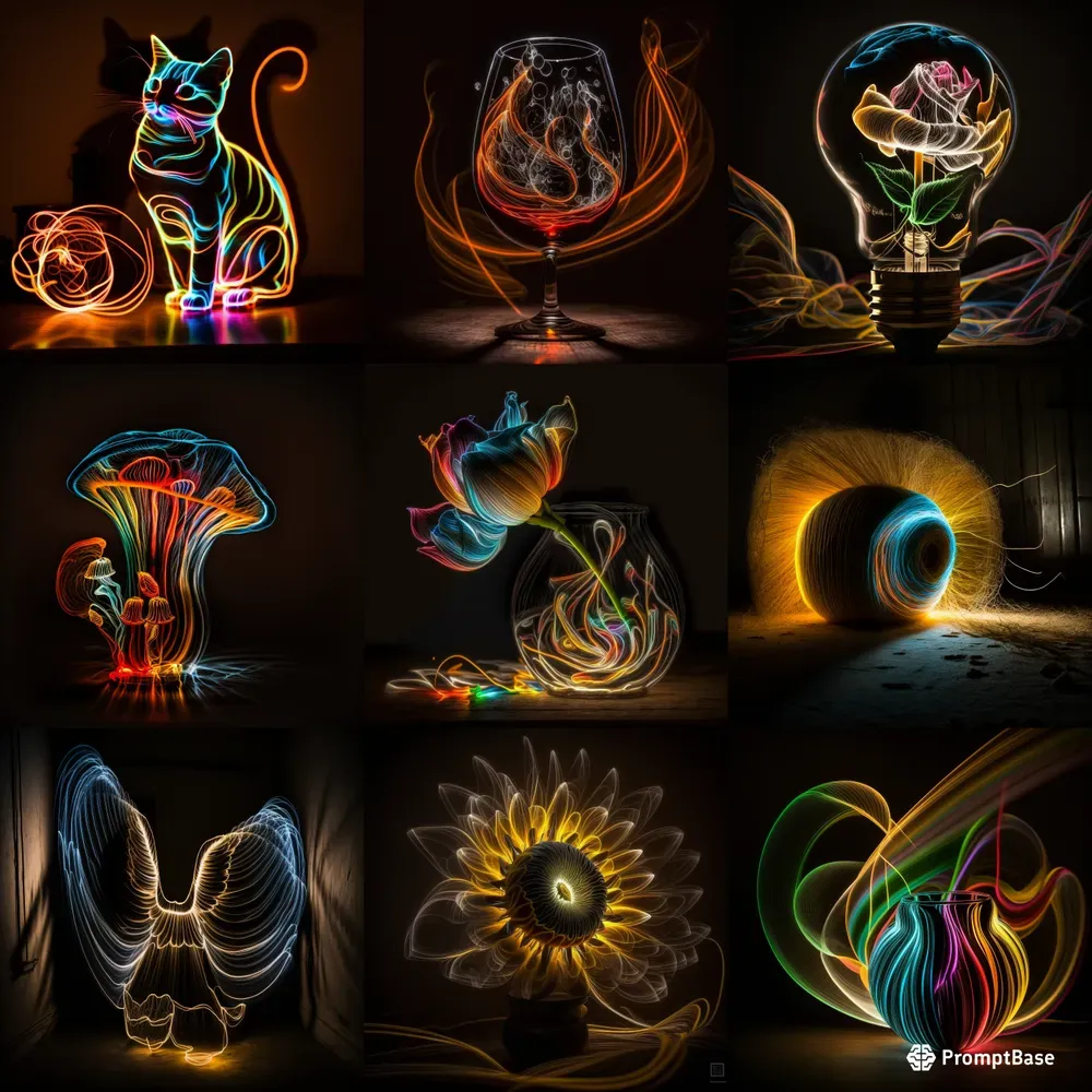 Indoor Light Paintings Midjourney Prompt | PromptBase