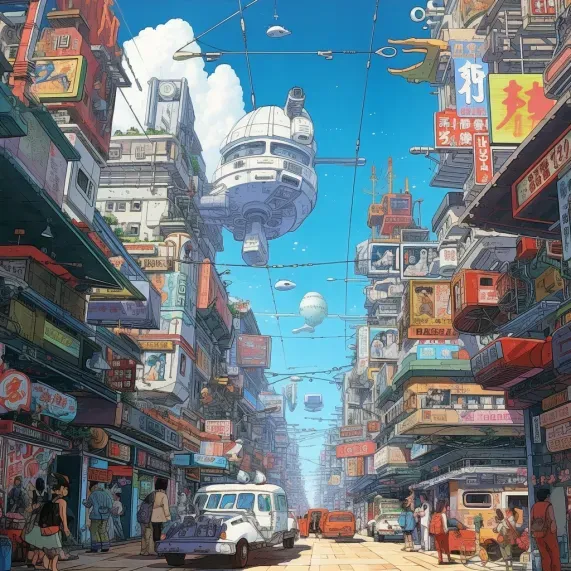 Futuristic Comics City Landscapes Midjourney Prompt | PromptBase
