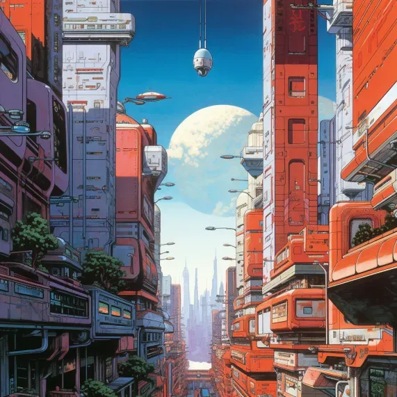 Futuristic Comics City Landscapes Midjourney Prompt | PromptBase