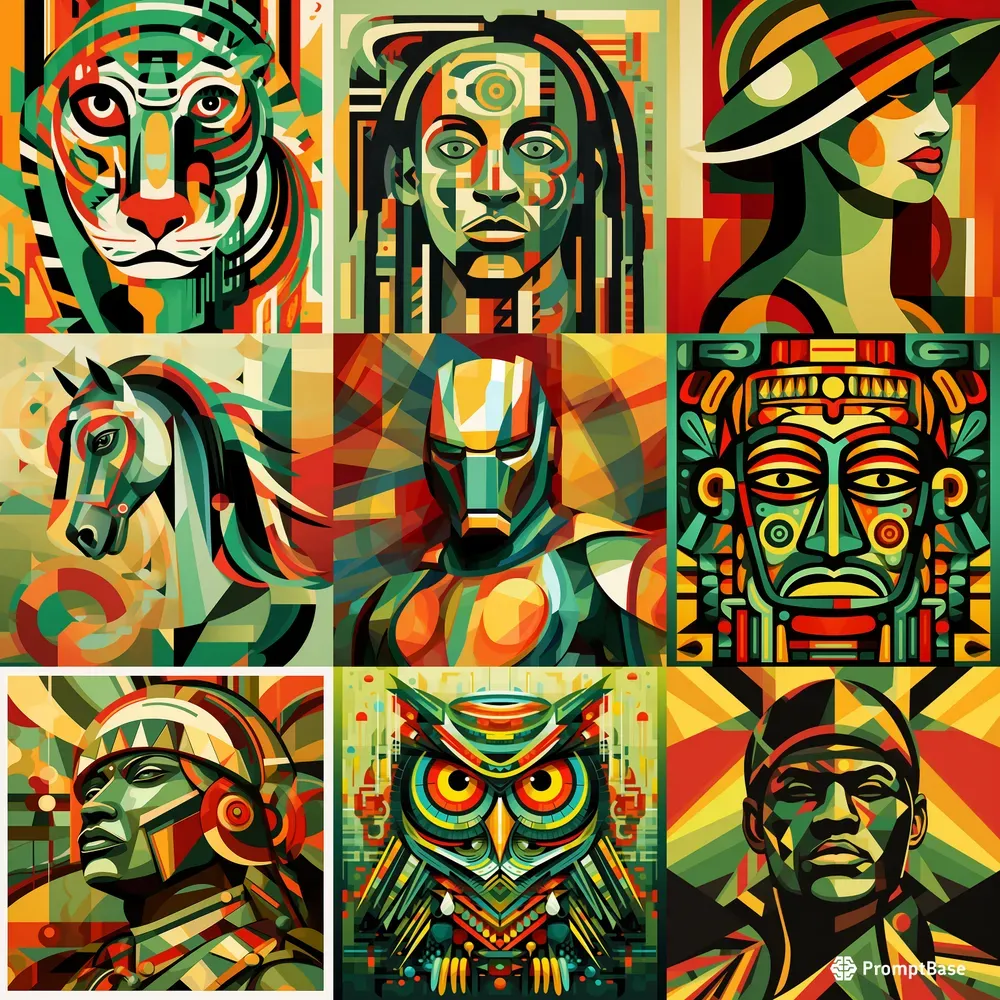 Cubist Futurist Portraits Abstract Backgrounds Midjourney Prompt ...