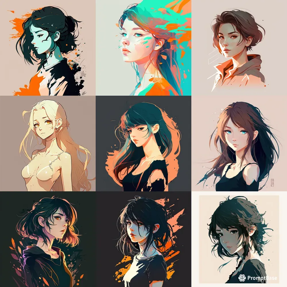 Female Anime Style Avatars Midjourney Prompt | PromptBase