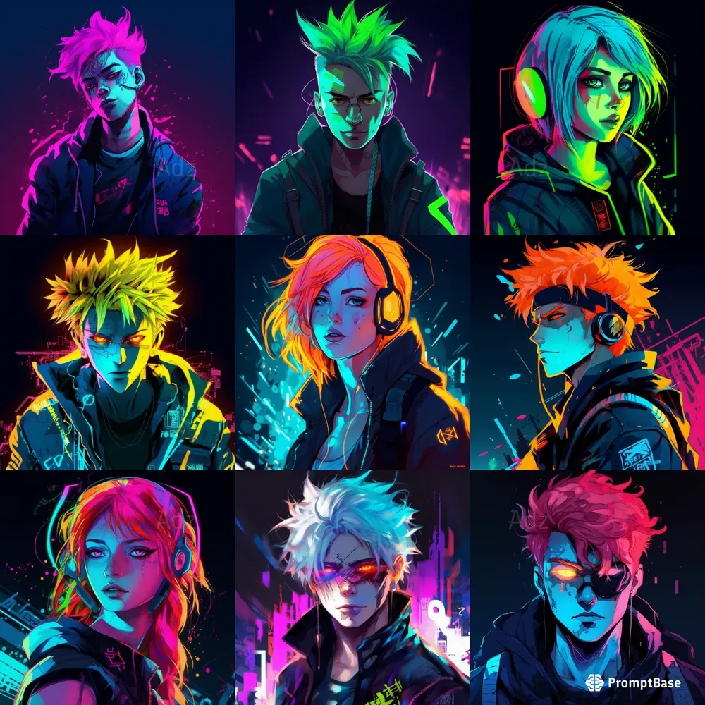 Neo Punk Avatars Midjourney Prompt | PromptBase
