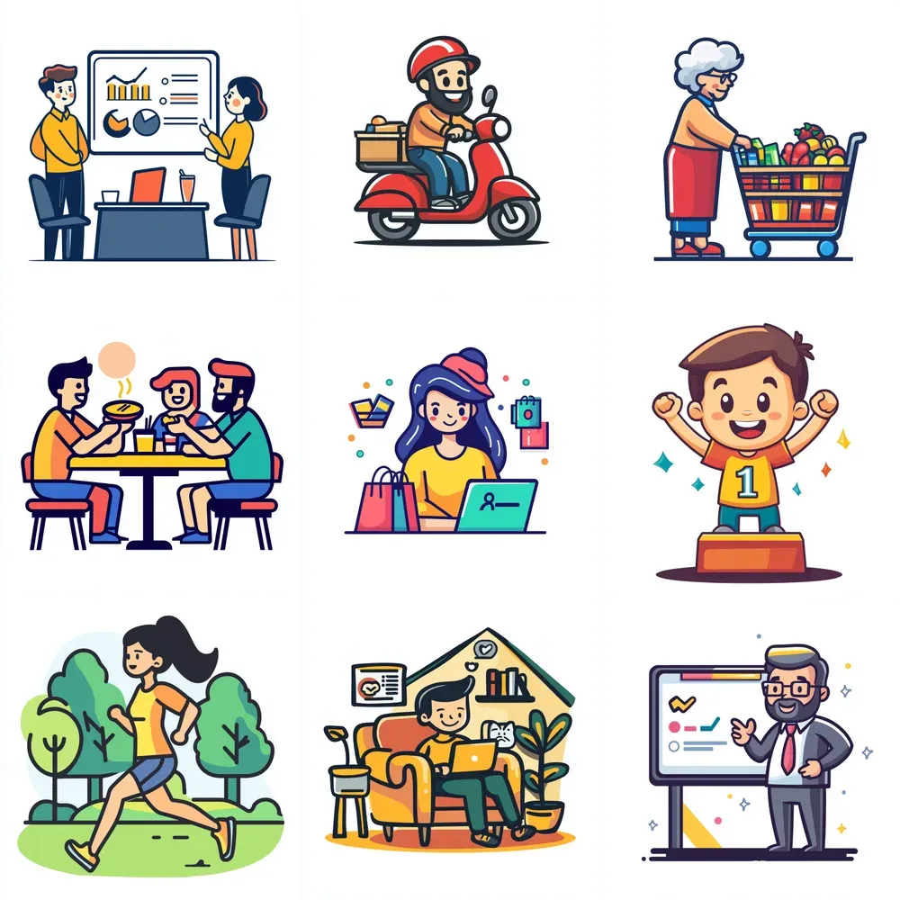 Simple Vector Art Cartoons Midjourney Prompt | PromptBase