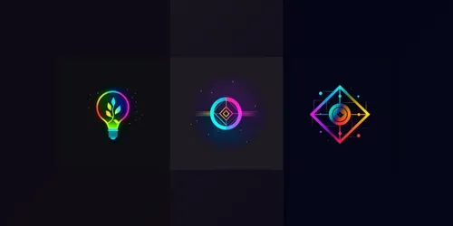 Multiform Neon Logos Midjourney Prompt | PromptBase