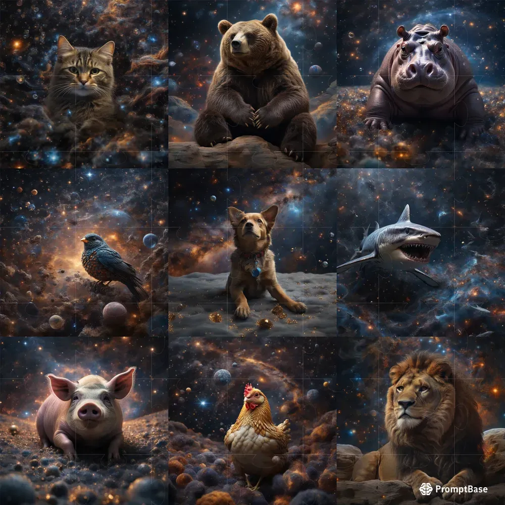 Cosmic Nebulae Animals Leonardo Ai Prompt | PromptBase