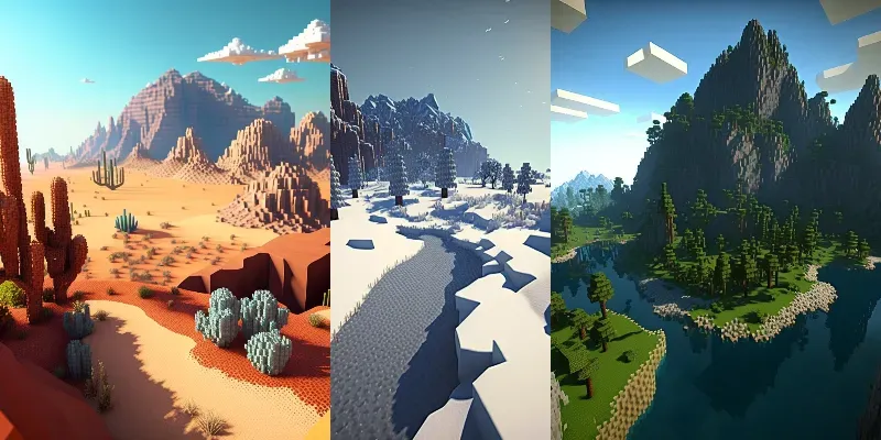 Detailed Landscapes For Minecraft Midjourney Prompt | PromptBase