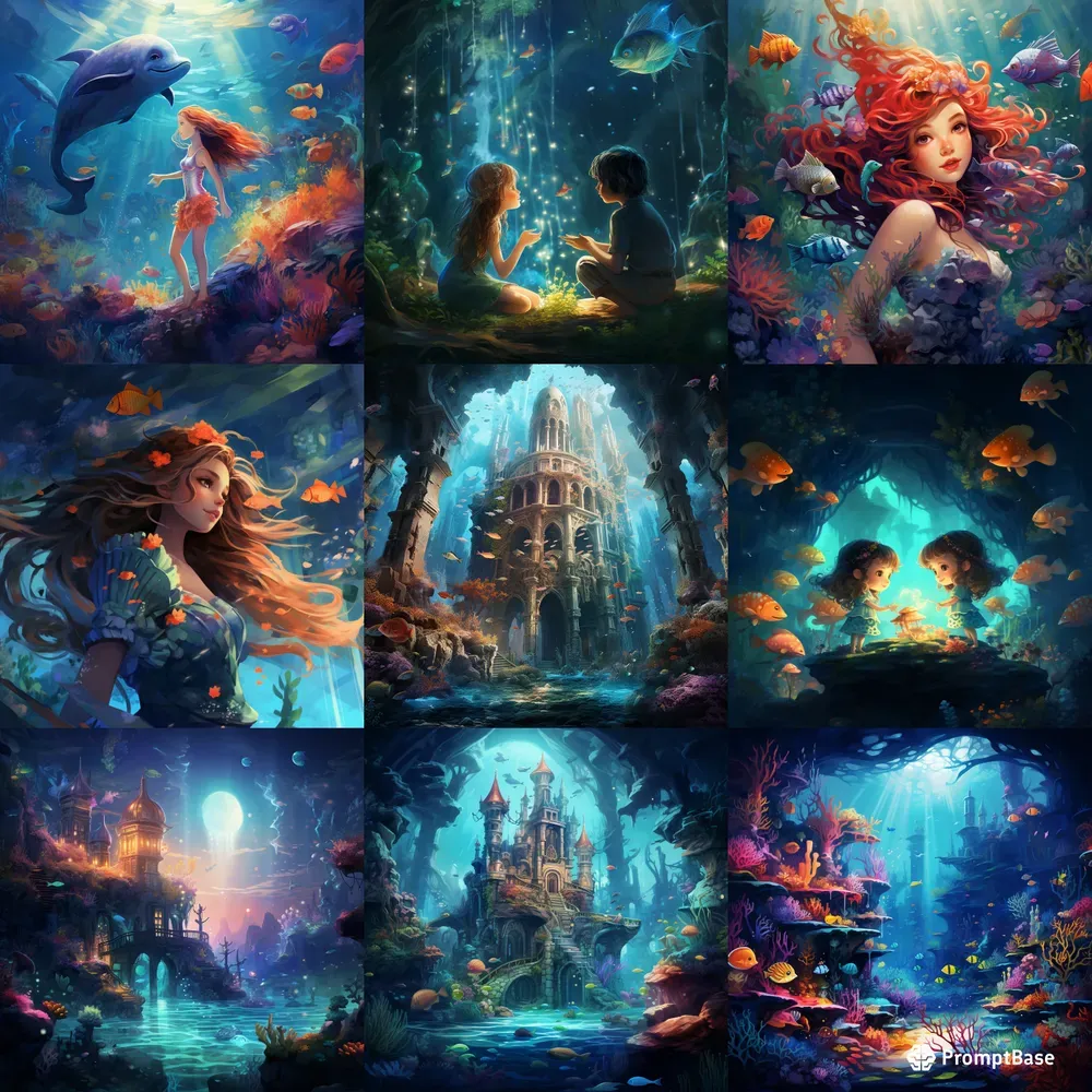 Fantastic Undersea Mermaid Kingdoms Midjourney Prompt | PromptBase