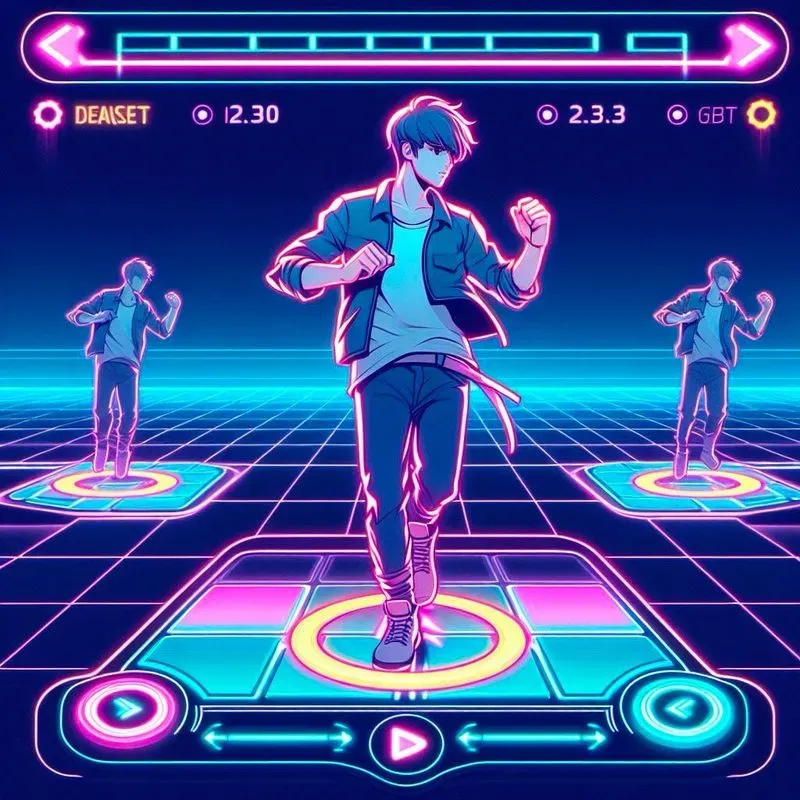 Dancing Game Uis DALL·E Prompt | PromptBase