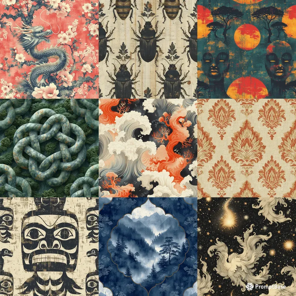 Mythical Patterns Midjourney Prompt | PromptBase