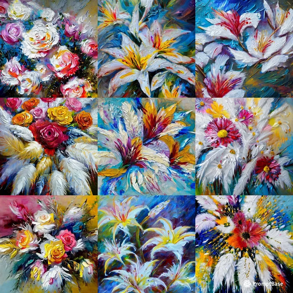 Floral Oil Paintings Stable Diffusion Prompt | PromptBase