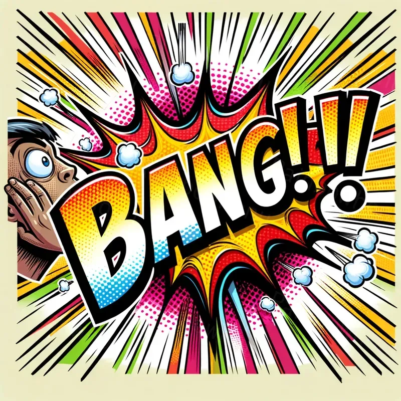 Comic Style Explosions With Text DALL·E Prompt | PromptBase