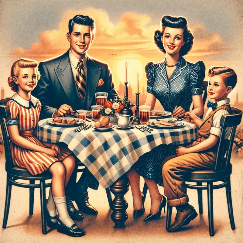 Hand Drawings 1950s Americanas DALL·E Prompt | PromptBase