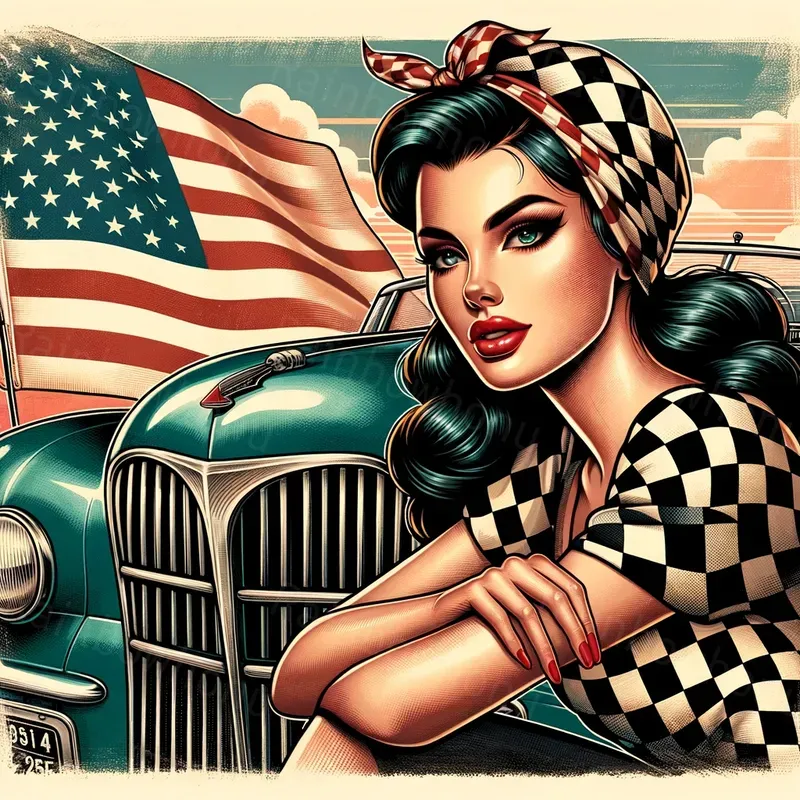 Hand Drawings 1950s Americanas DALL·E Prompt | PromptBase