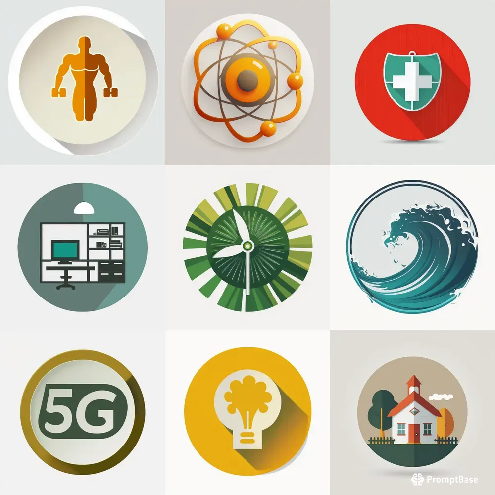 Flat 2D Icons Midjourney Prompt | PromptBase