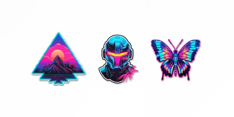 Synthwave Stickers Midjourney Prompt | PromptBase