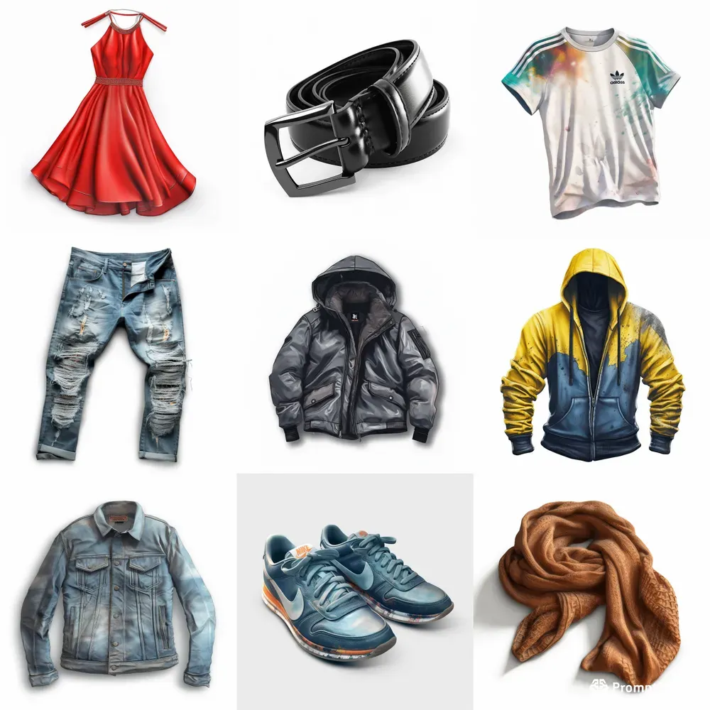 Clothes In HD Vector Graphics Midjourney Prompt | PromptBase