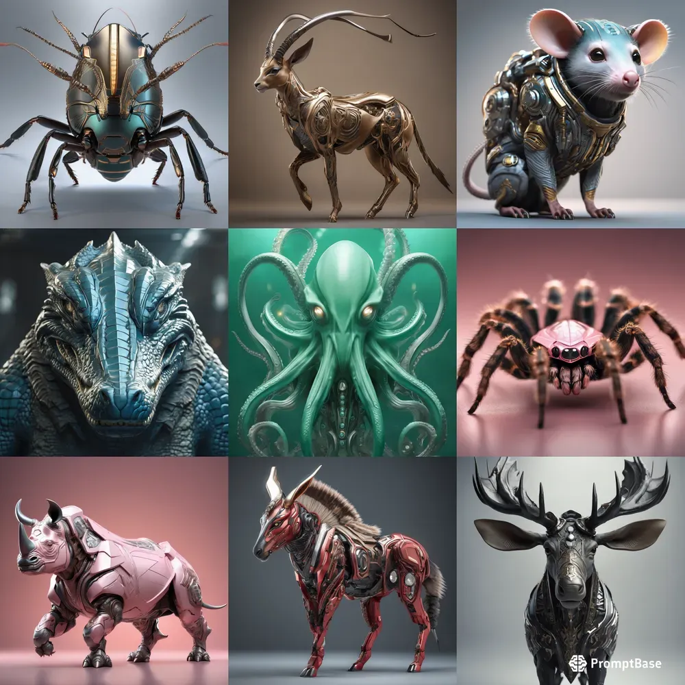 Alienoid Cyborg Animals Stable Diffusion Prompt | PromptBase