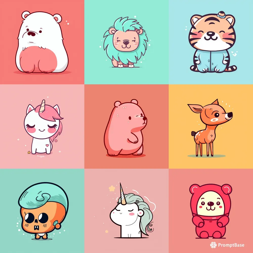 NFT Picture Profiles Of Kawaii Doodles Midjourney Prompt | PromptBase
