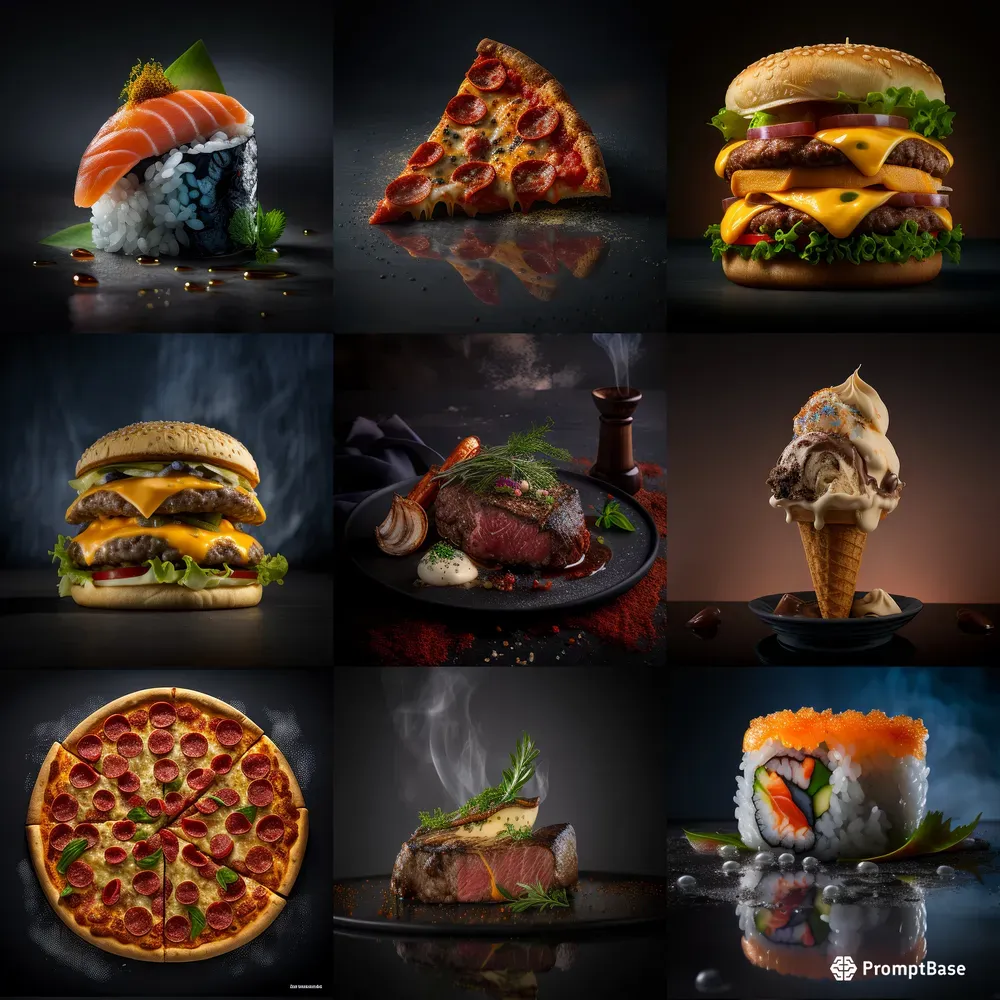 Realistic Foods, Gourmet Meals & Desserts Midjourney Prompt | PromptBase