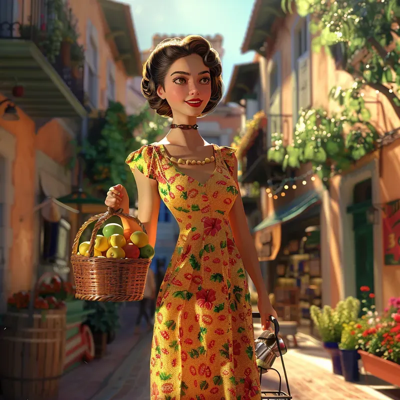 Retro 1950s Town Realism Scenes Midjourney Prompt | PromptBase