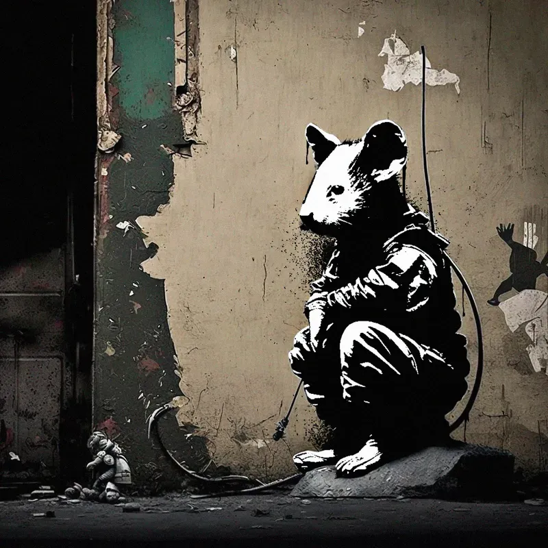 Draw Like Banksy Graffiti Artist Midjourney Prompt | PromptBase