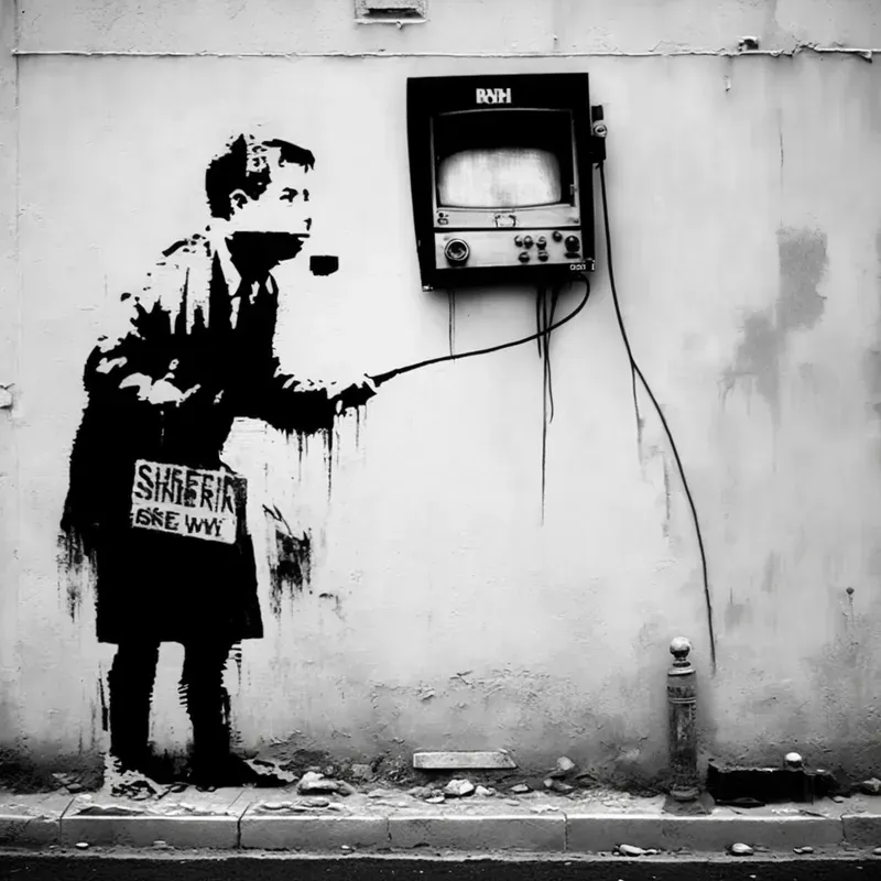 Draw Like Banksy Graffiti Artist Midjourney Prompt | PromptBase